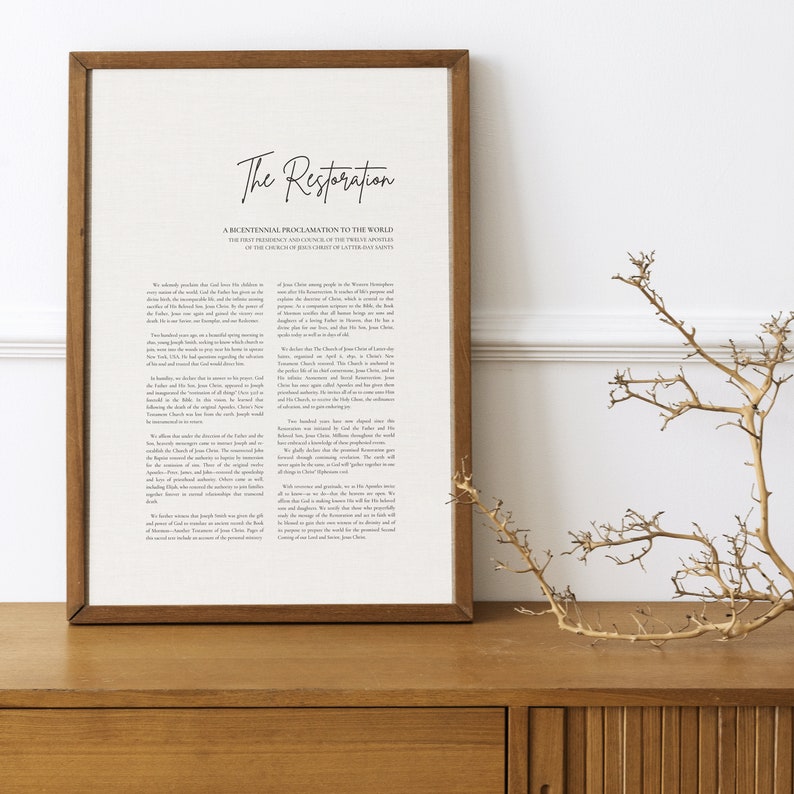 Customizable LDS Printable Proclamations - Etsy