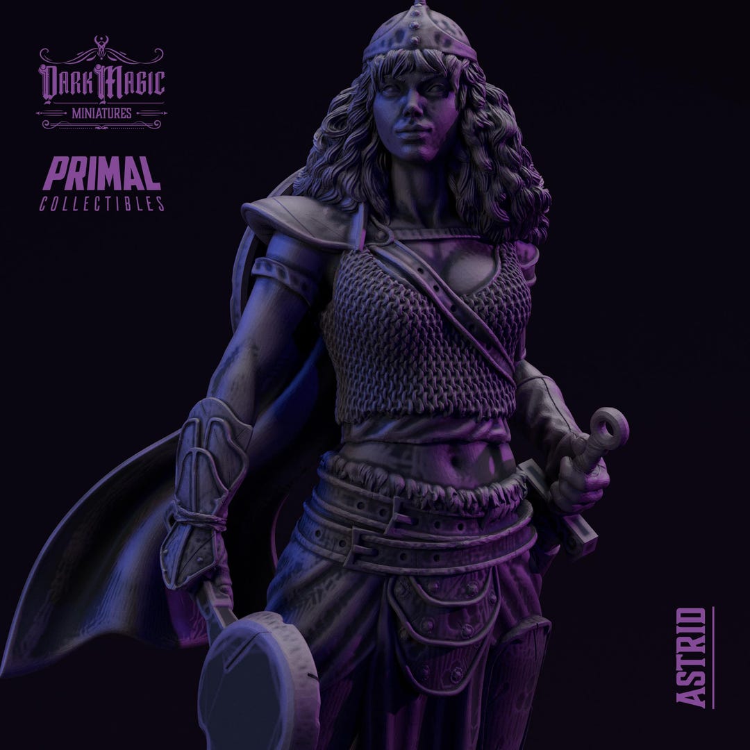 Astrid 3d Printed Resin Miniature Npc Pc Warrior Female