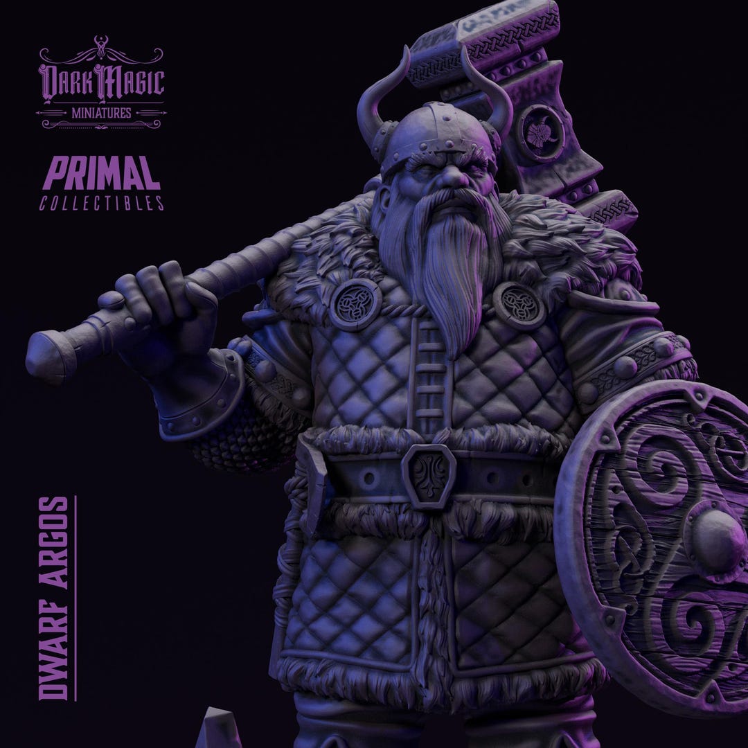 Dwarf Argos Iornberg | 3D Printed Resin Miniature | NPC, PC | Hammer ...