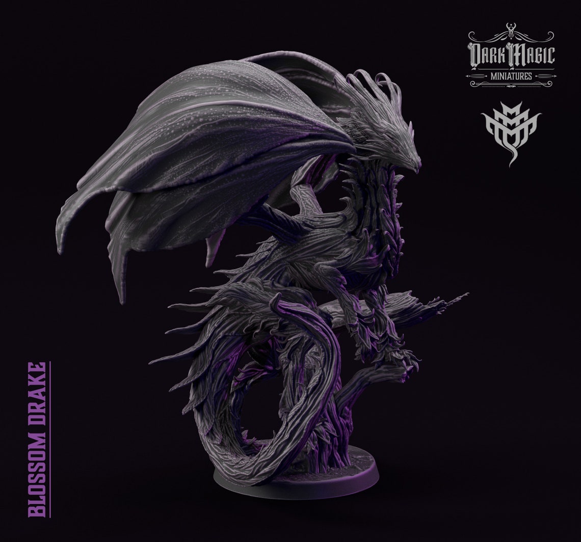 Blossom Drake Flower Dragon Fey Monster 3D Printed - Etsy