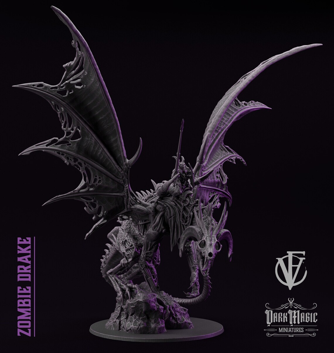 Zombie Drake Vampire Rider Undead Dragon 3D Printed - Etsy
