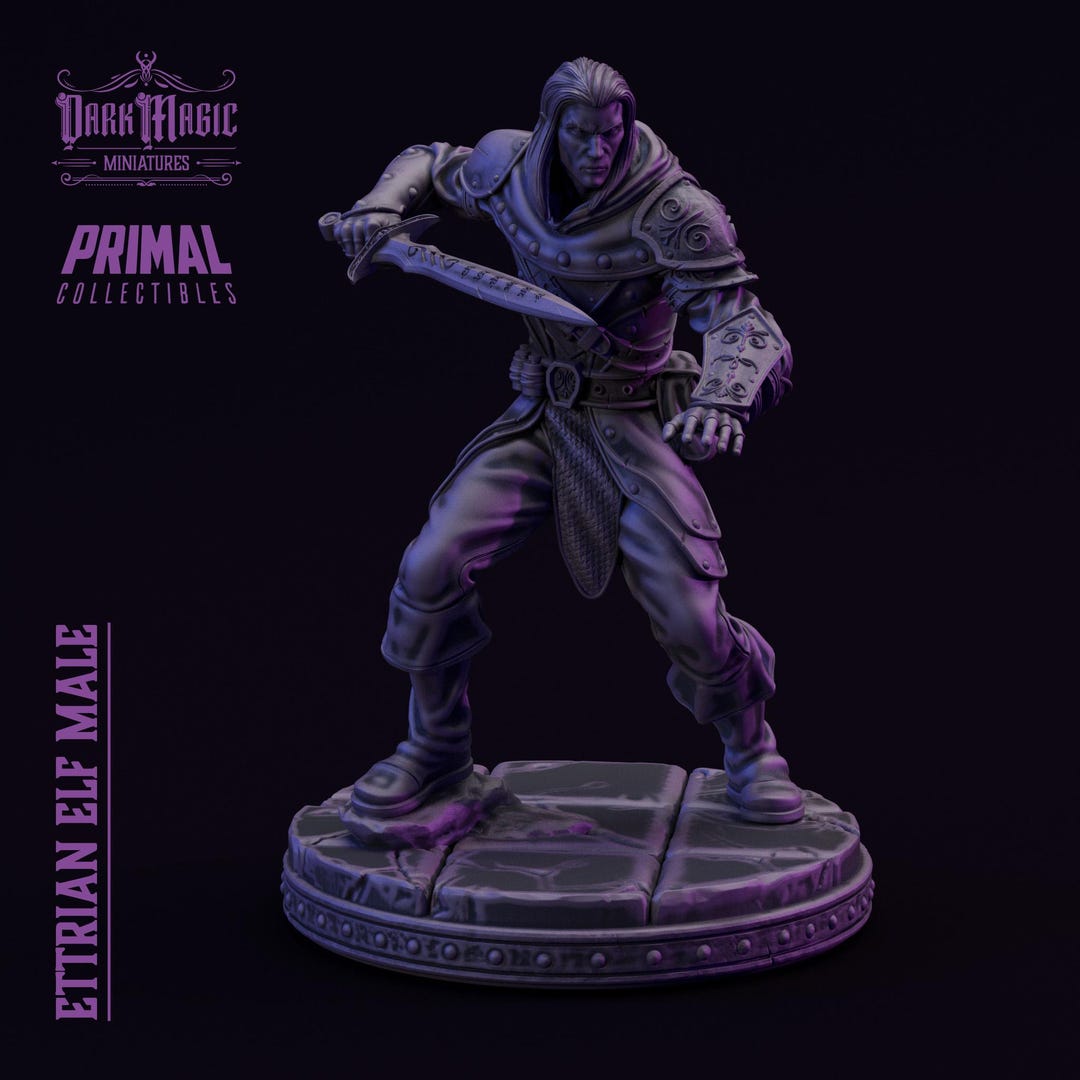 Ettrian Male Elf | 3D Printed Resin Miniature | NPC, PC | Fighter ...