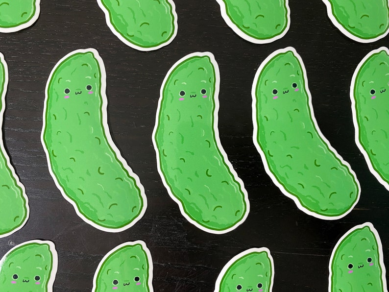 Cute Pickle - Vinyl Sticker - Etsy