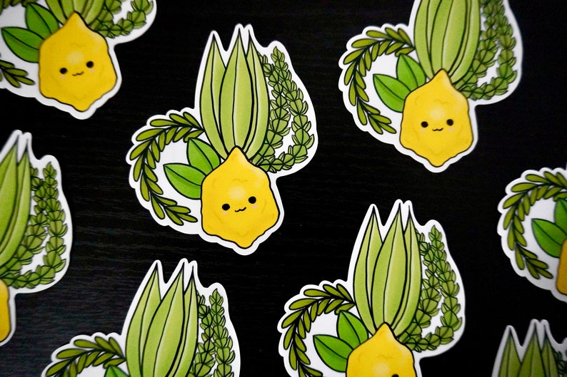 Etrog and Lulav Sticker - Sukkot Holiday, Waterproof Vinyl - Etsy