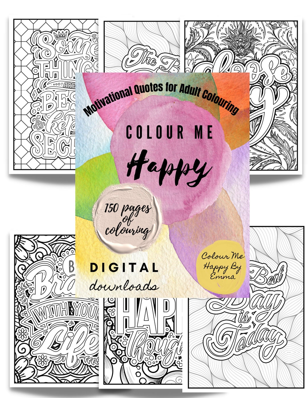 Adult Motivational Quotes to Colour & Inspire - Etsy