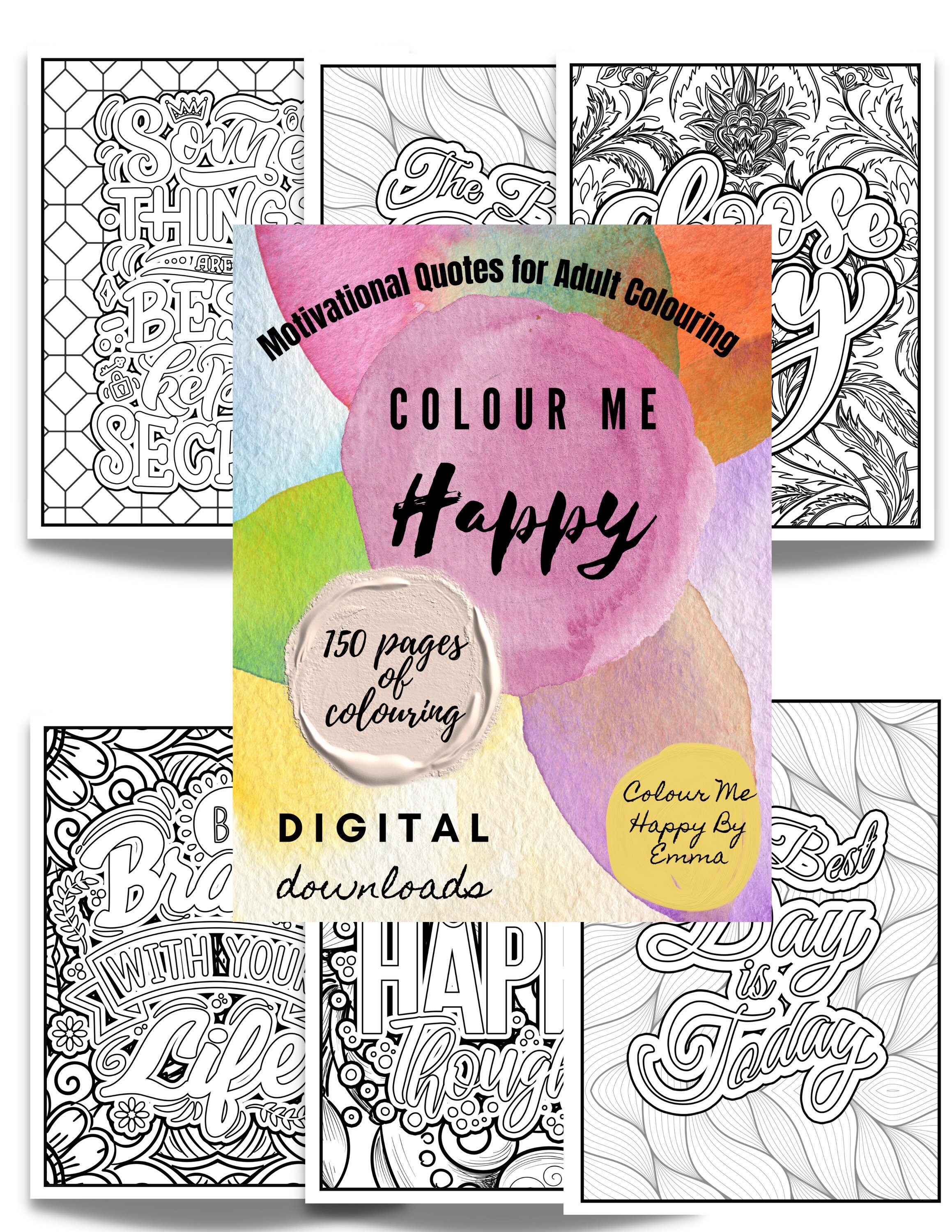 Adult Motivational Quotes to Colour & Inspire - Etsy