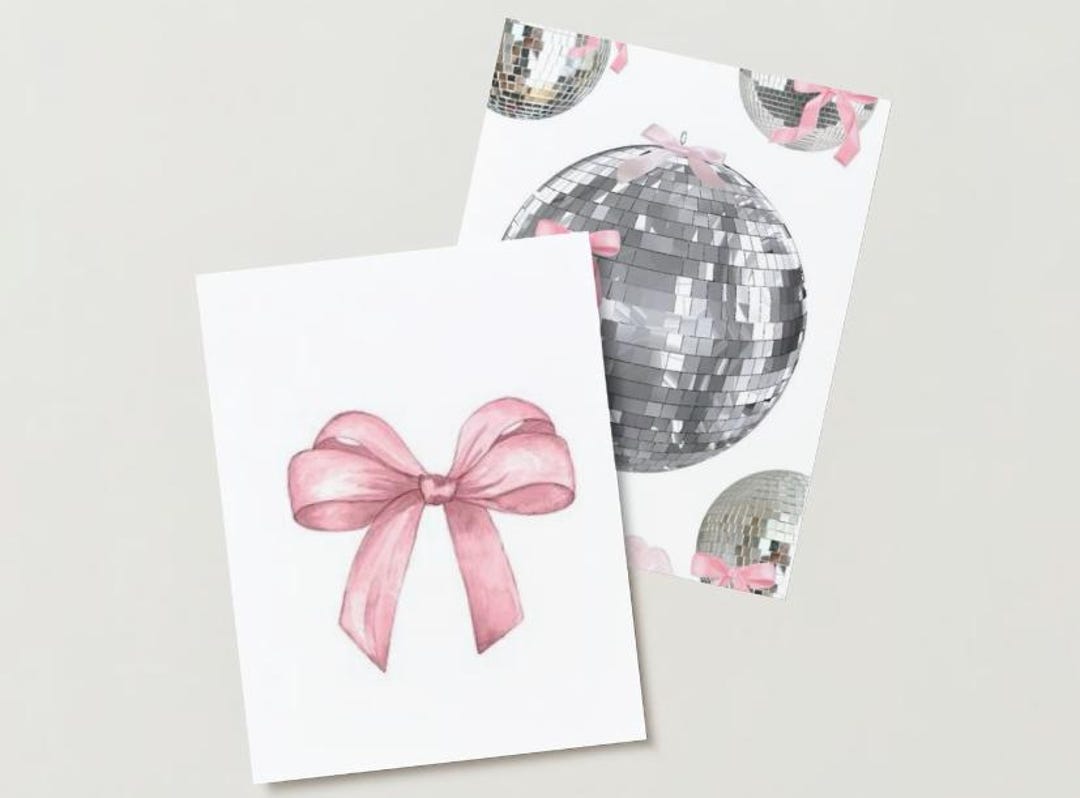 Coquette Wall Art Digital and Printable 4 Piece Wall Art. Pink Bow and ...
