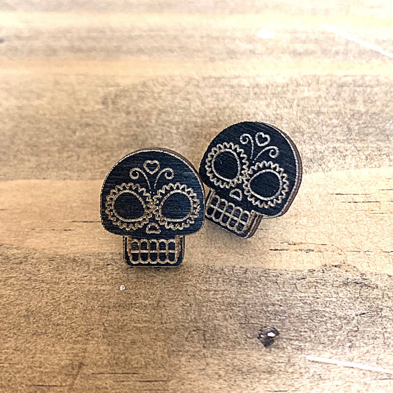 Dia De Los Muertos Earrings Two Styles Hypoallergenic Steel Day of the ...