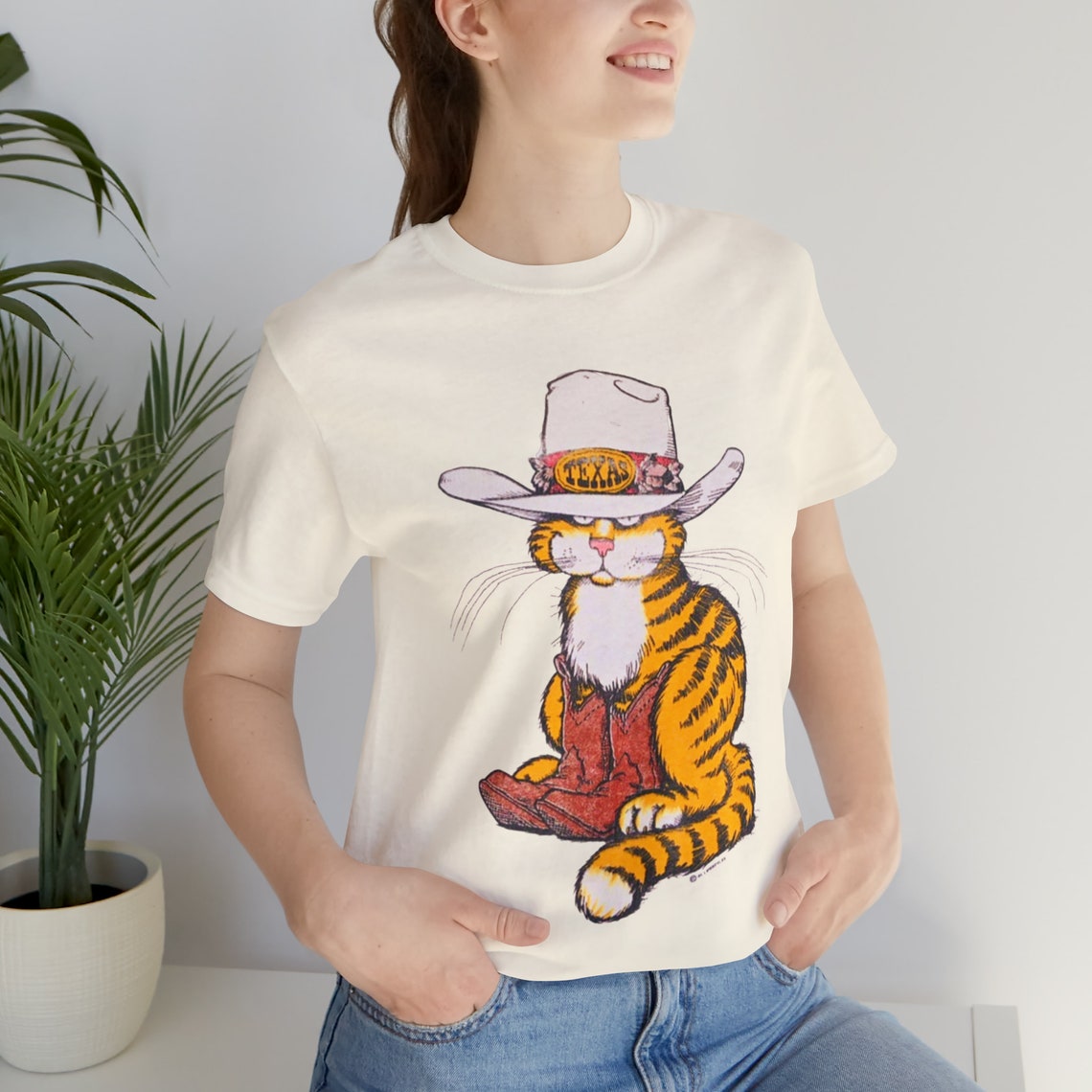 NEW Vintage Restyled Texas Shirt | 80s Cartoon Tabby Cat in Cowboy ...