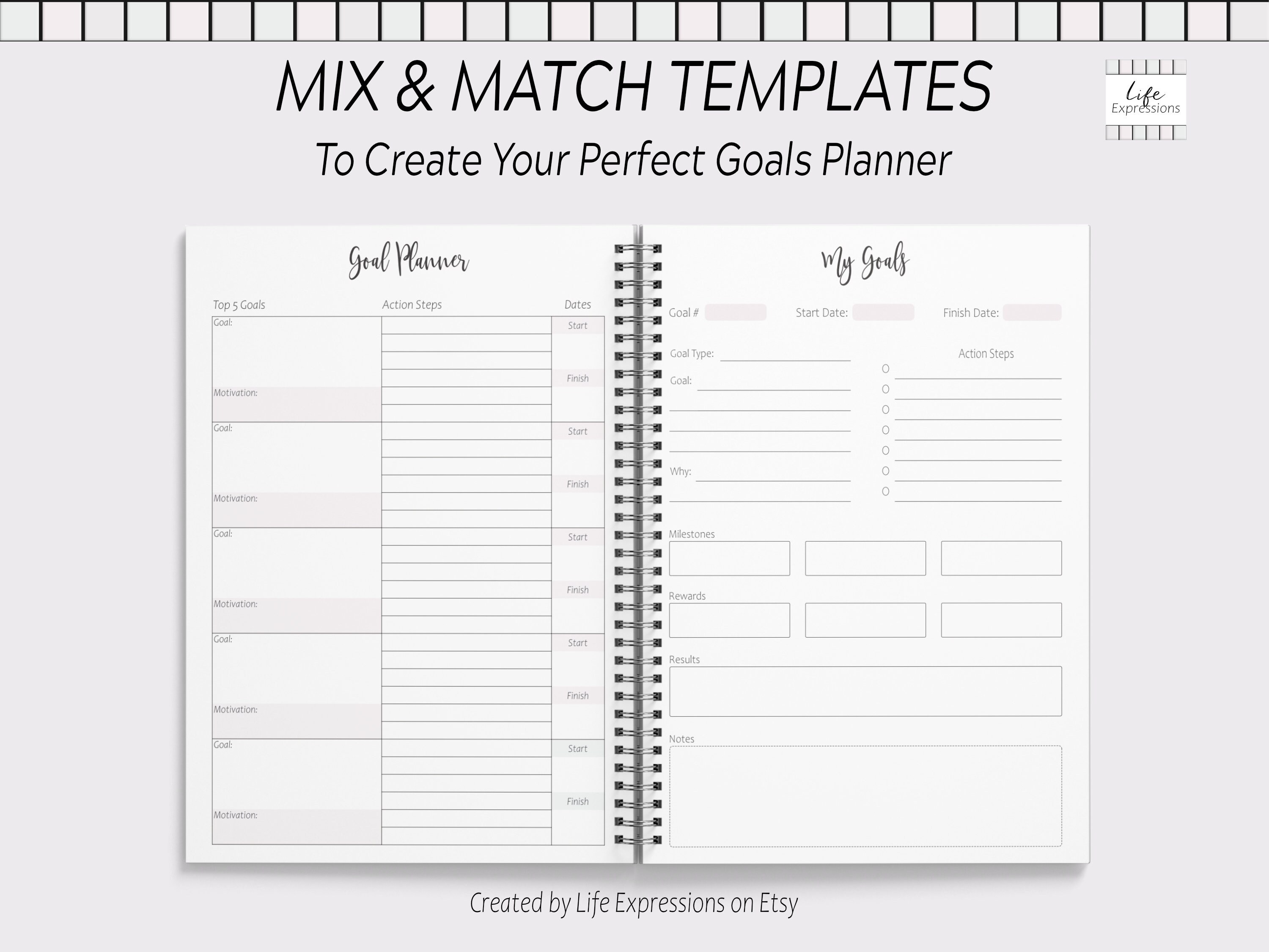 Printable Goal Planner Templates / Personal & Professional - Etsy
