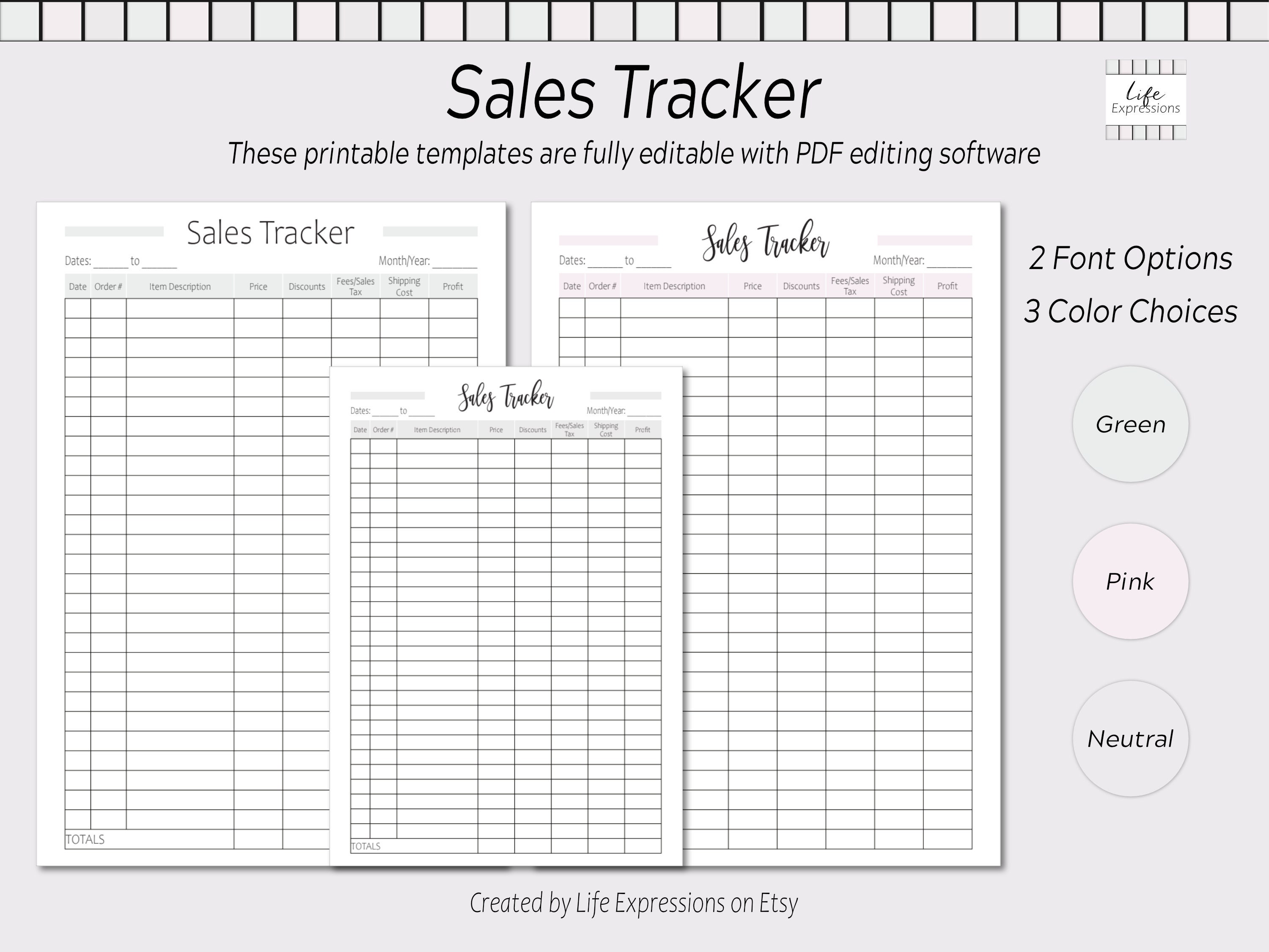 Sales Tracker Printable / Sales Tracker for Small Business / - Etsy