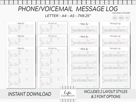 Phone Message Sheet Template