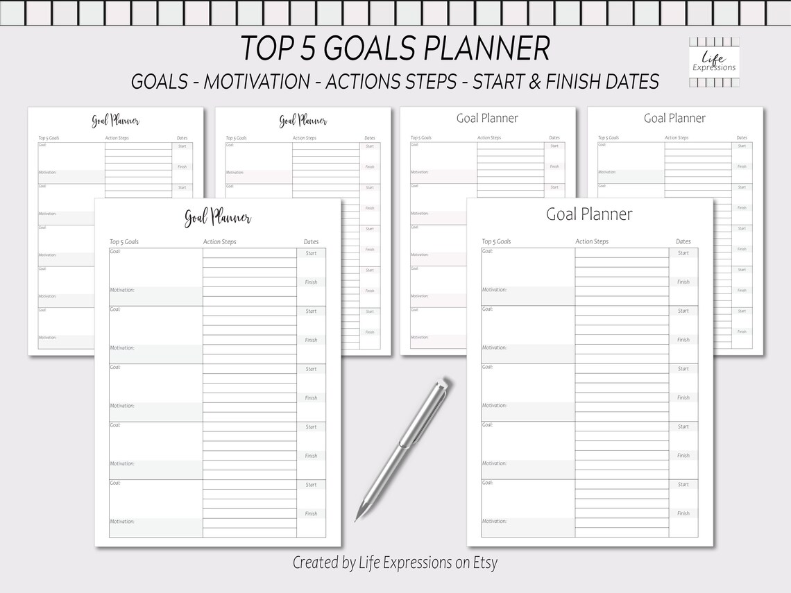 Printable Goal Planner Templates / Personal & Professional - Etsy