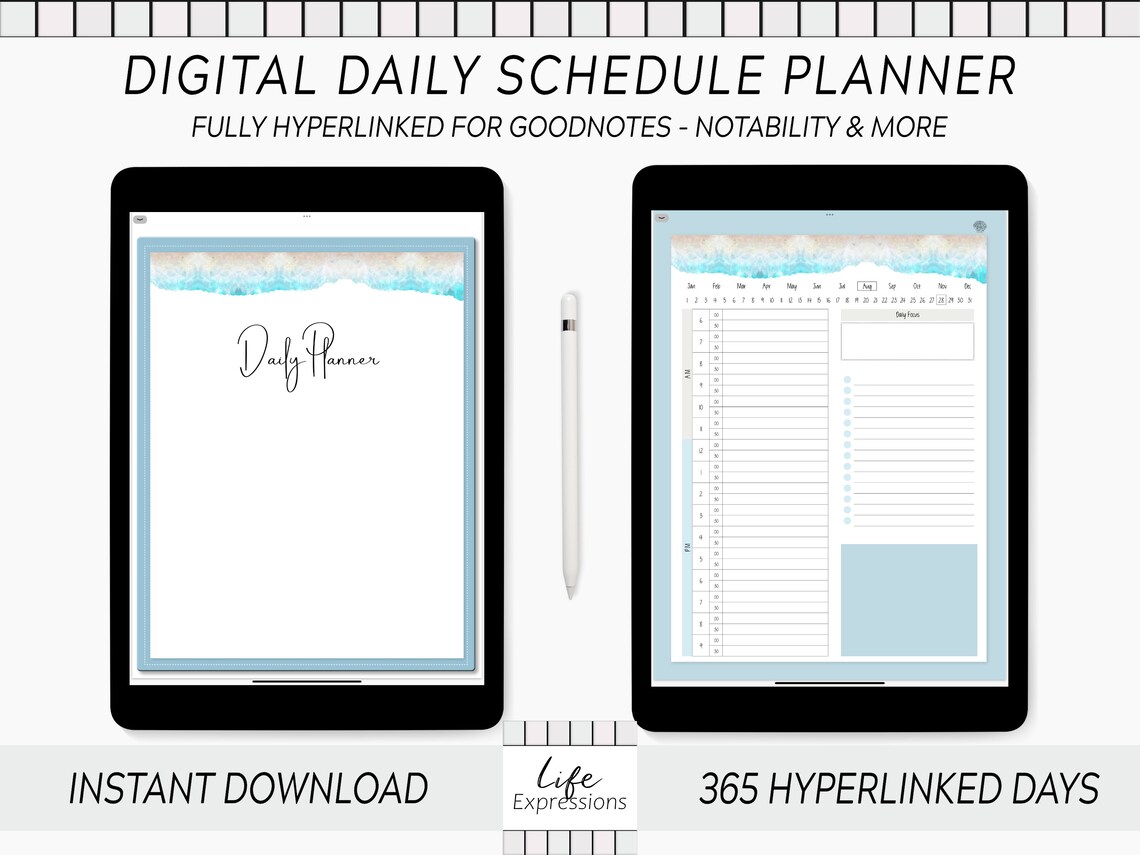 Digital Daily Planner / Digital Daily Schedule / Hourly - Etsy