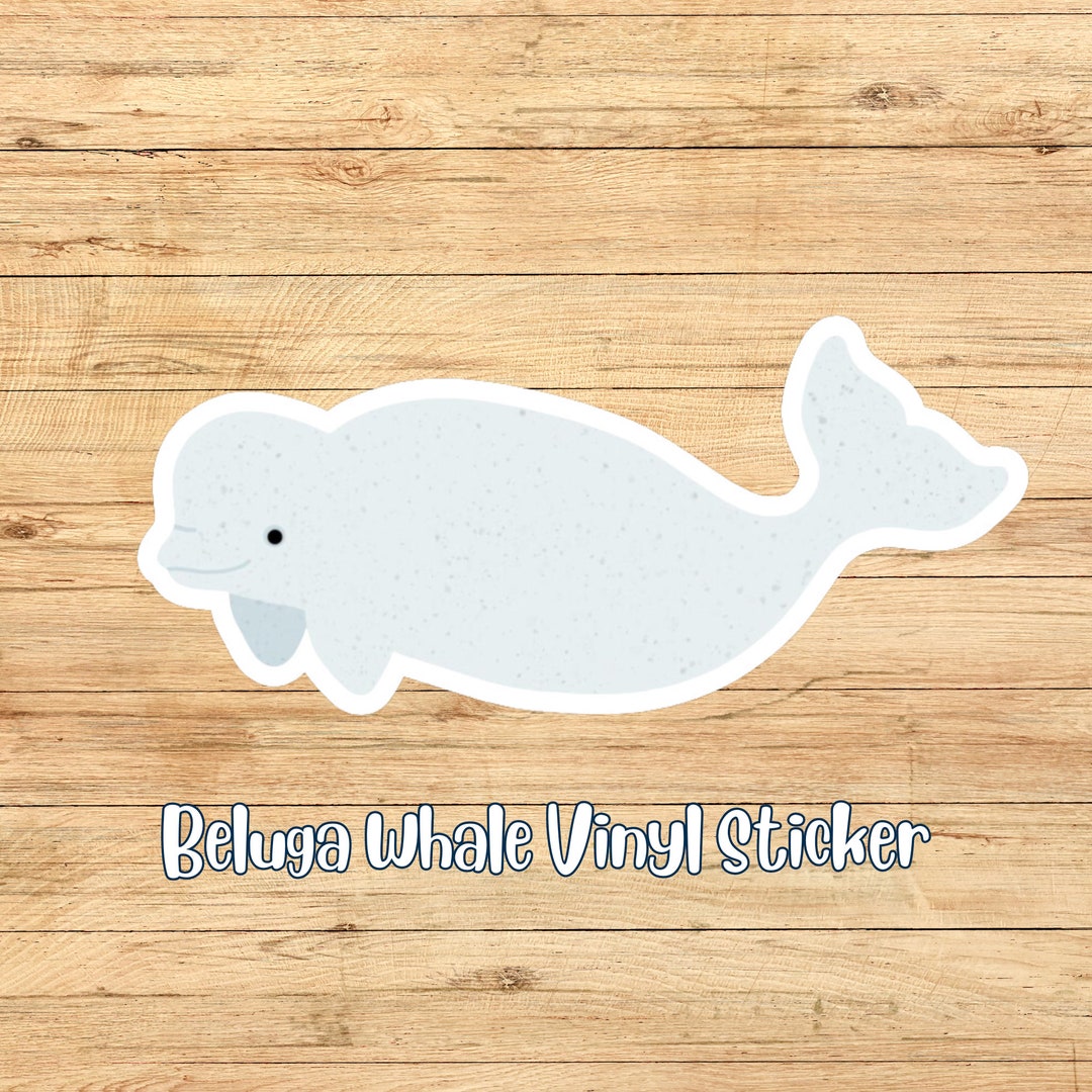 Beluga Whale Vinyl Sticker Cute Laptop Water Bottle Decal Marine ...