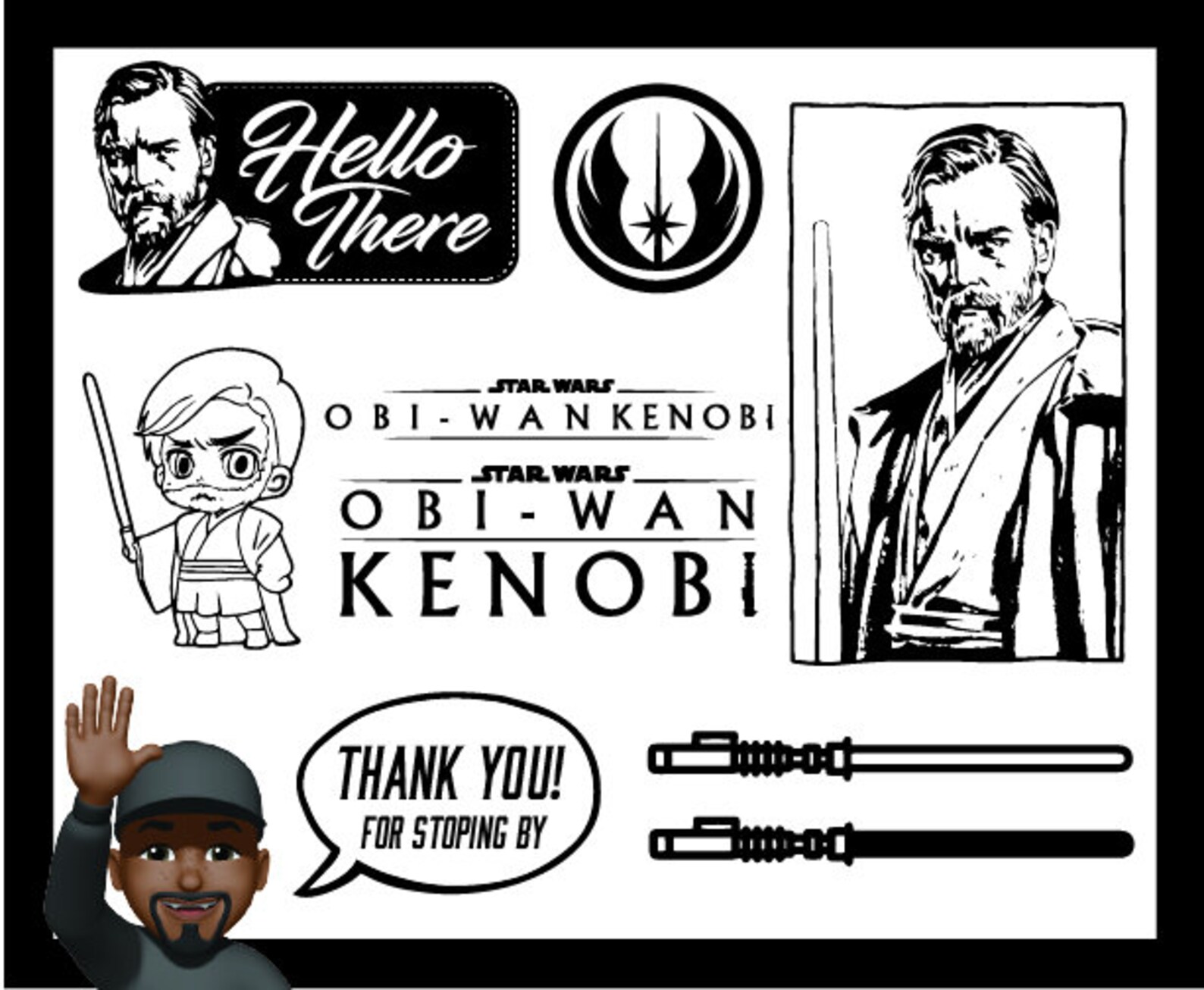 The Obi - Wan Kenobi Set - Instant Download Svg, Png, Pdf, Jpg, Eps ...