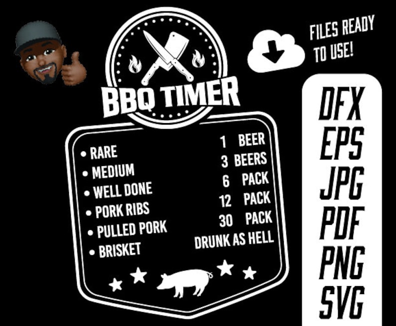BBQ Timer SVG Grill Master Svg Bbq Beer Svg Bbq Svg - Etsy UK