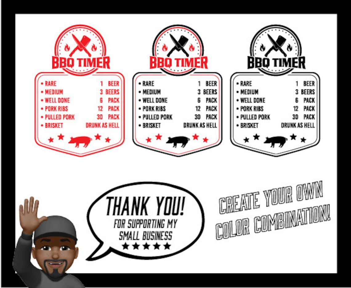 BBQ Timer SVG Grill Master Svg Bbq Beer Svg Bbq Svg - Etsy