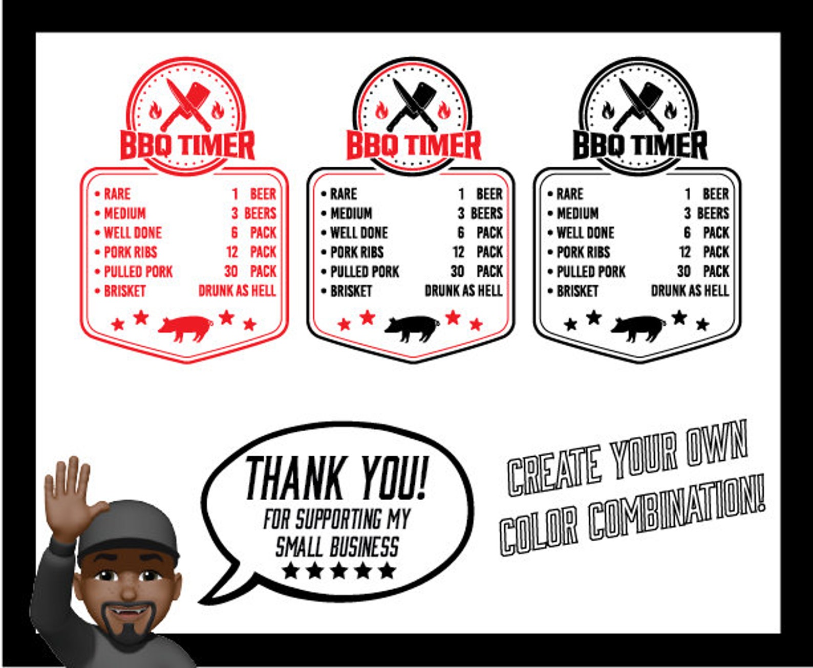 BBQ Timer SVG Grill Master Svg Bbq Beer Svg Bbq Svg - Etsy