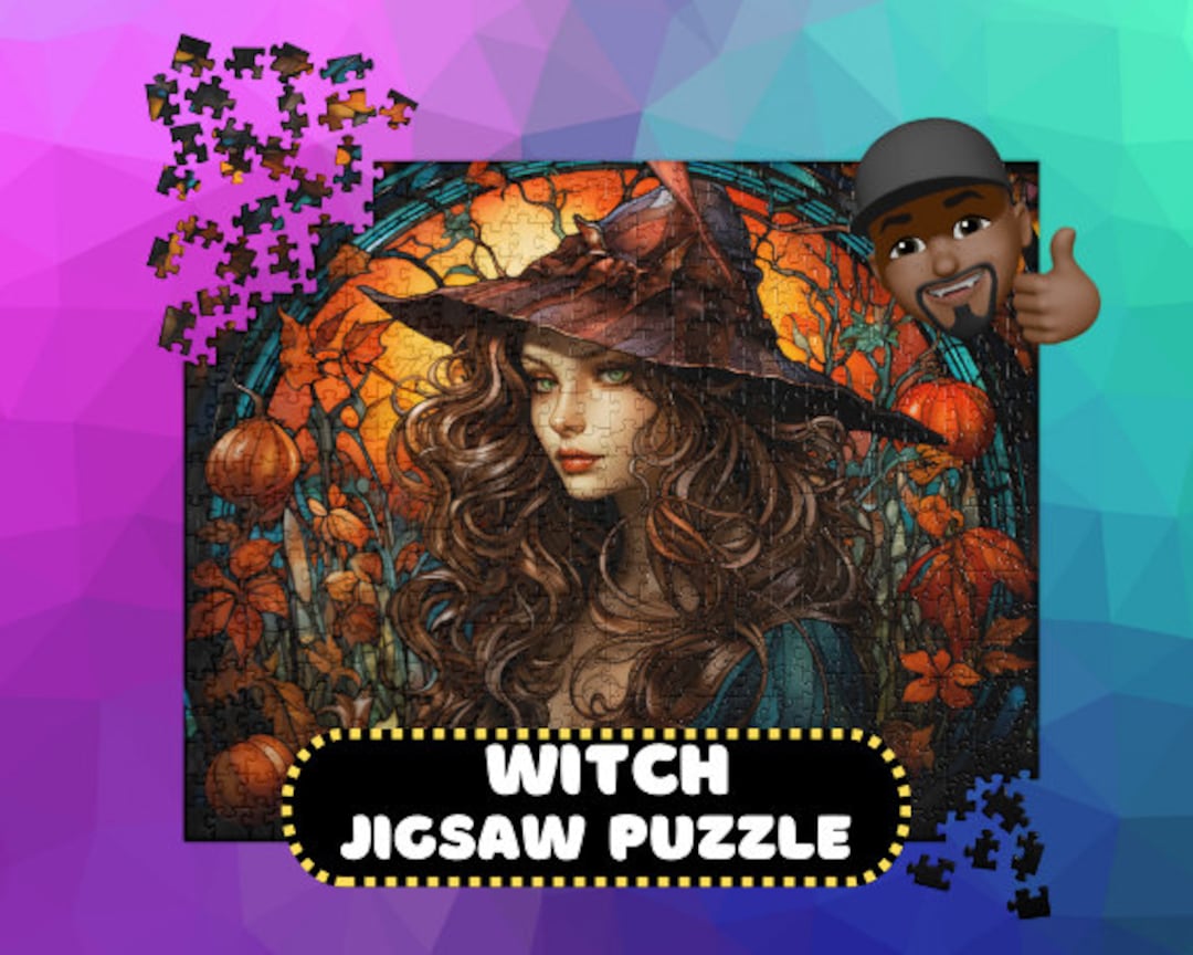 Vibrant Witch Jigsaw Puzzle for Kids and Adults 250 or 520 Pieces ...