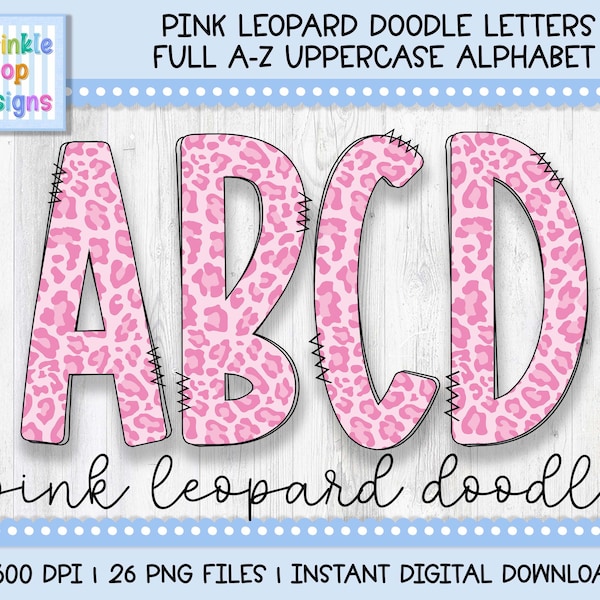 Pink Leopard Letters - Etsy