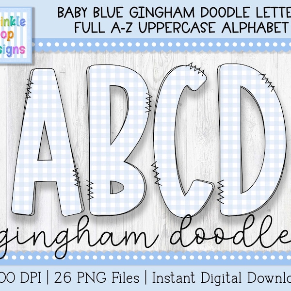 Gingham Alphabet Png - Etsy