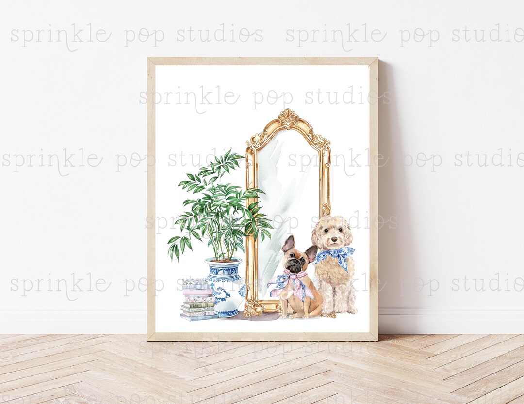 Watercolor Dog Portrait | Watercolor Design | Grandmillennial Print ...