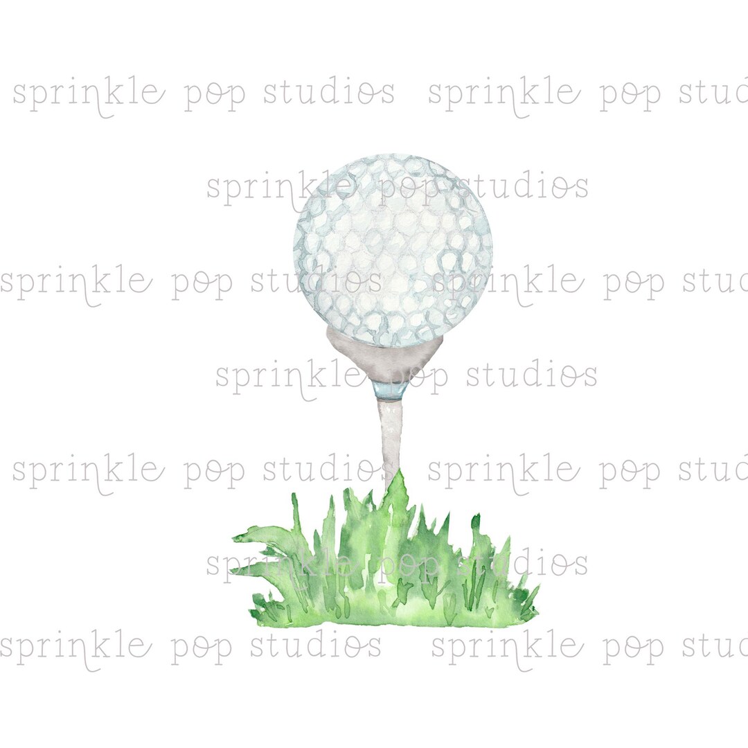 Watercolor Golf Ball and Tee | Watercolor Design | Preppy Design ...
