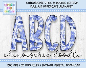 Doodle Alphabet Chinoiserie Doodle Letters Style 1 Alphabet Font ...
