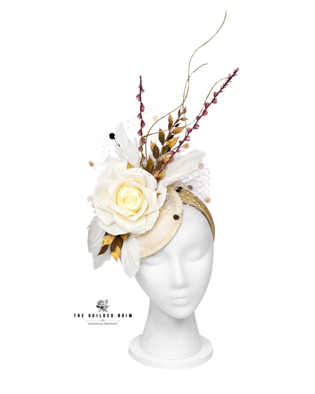 Ivory and Bronze Fascinator – Handmade Kentucky Derby Headpiece - Etsy