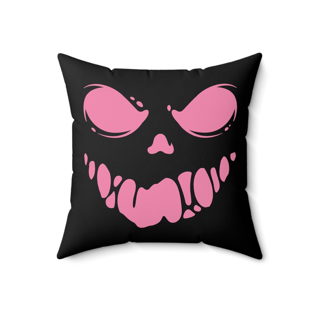 Scary Face Spun Polyester Square Pillow Halloween Decor - Etsy