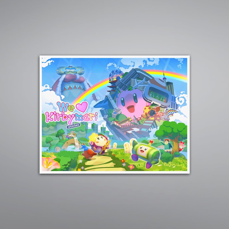 We Love Kirbymari Art Print (kirby X Katamari Crossover) - Etsy