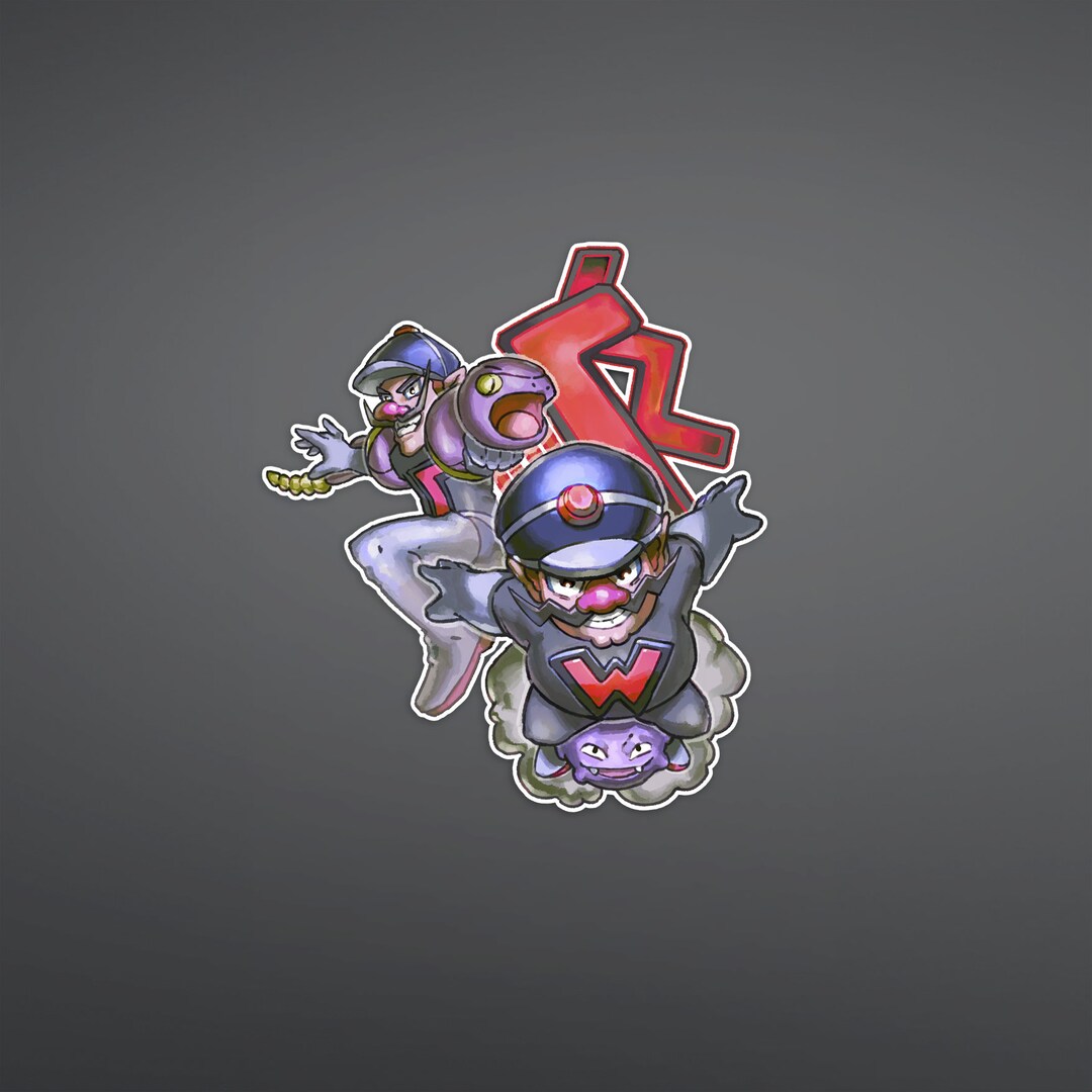 Team Wah-cket pokemon X Mario Sticker Waterproof Vinyl Team Rocket ...