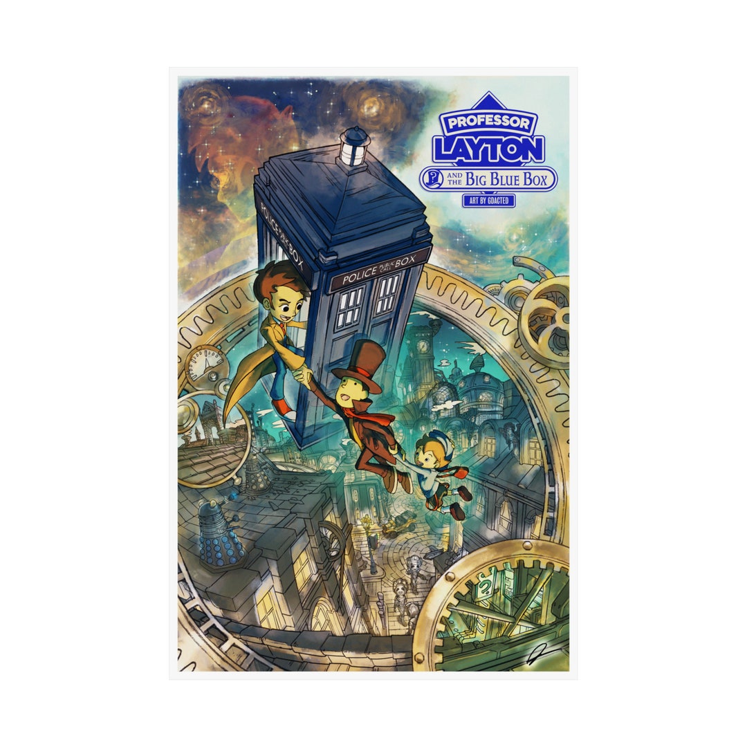 Professor Layton and the Big Blue Box doctor Who - Etsy