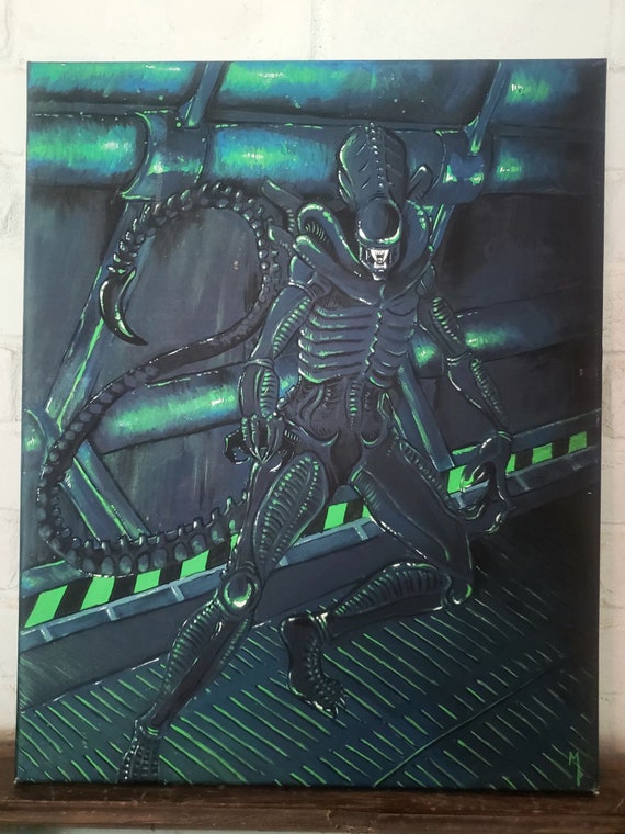 ORIGINAL Aliens Warrior Acrylic Painting 16x20 - Etsy