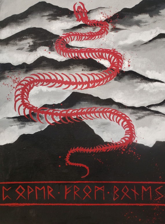 Jörmungandr World Serpent power in Bones Rune - Etsy