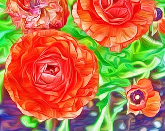 Printable Art, Bright Colorful Flowers - Etsy