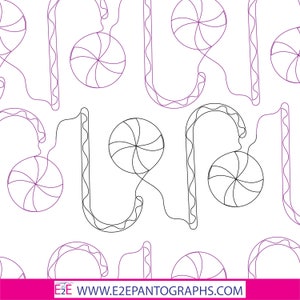 E2E Candy Canes Xmas Pantograph - Etsy