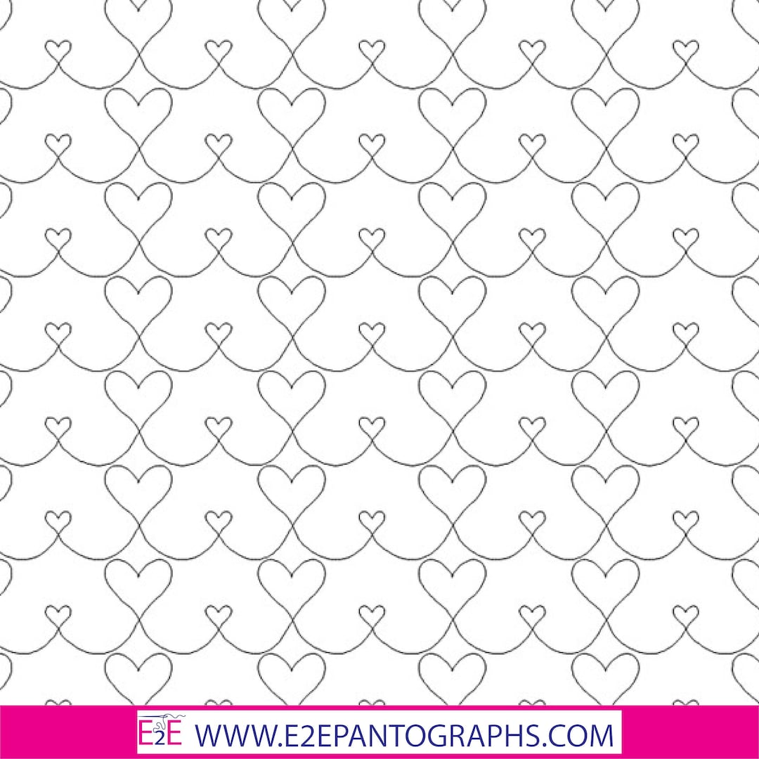 Line of Hearts Pantograph - Etsy