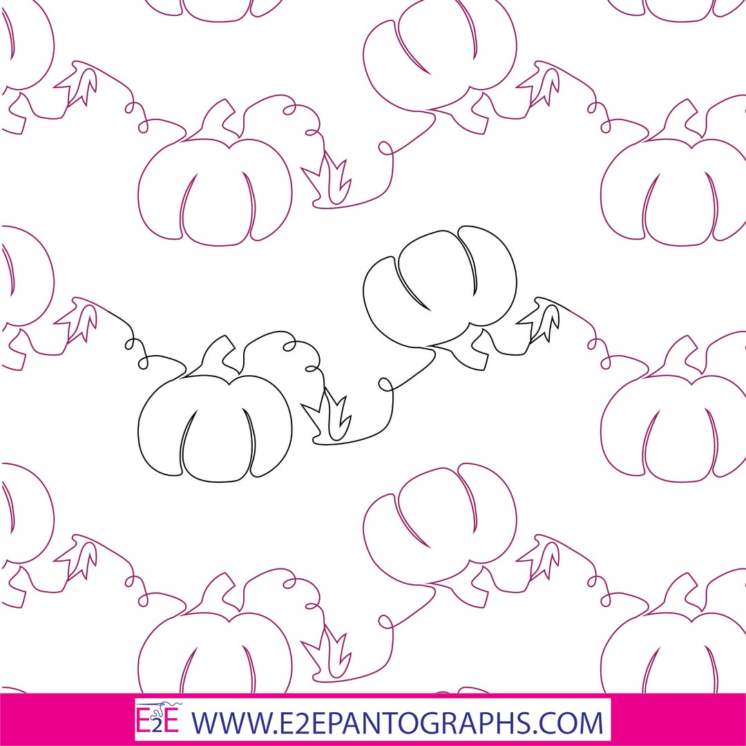 E2E Fall Pumpkin Pantograph - Etsy