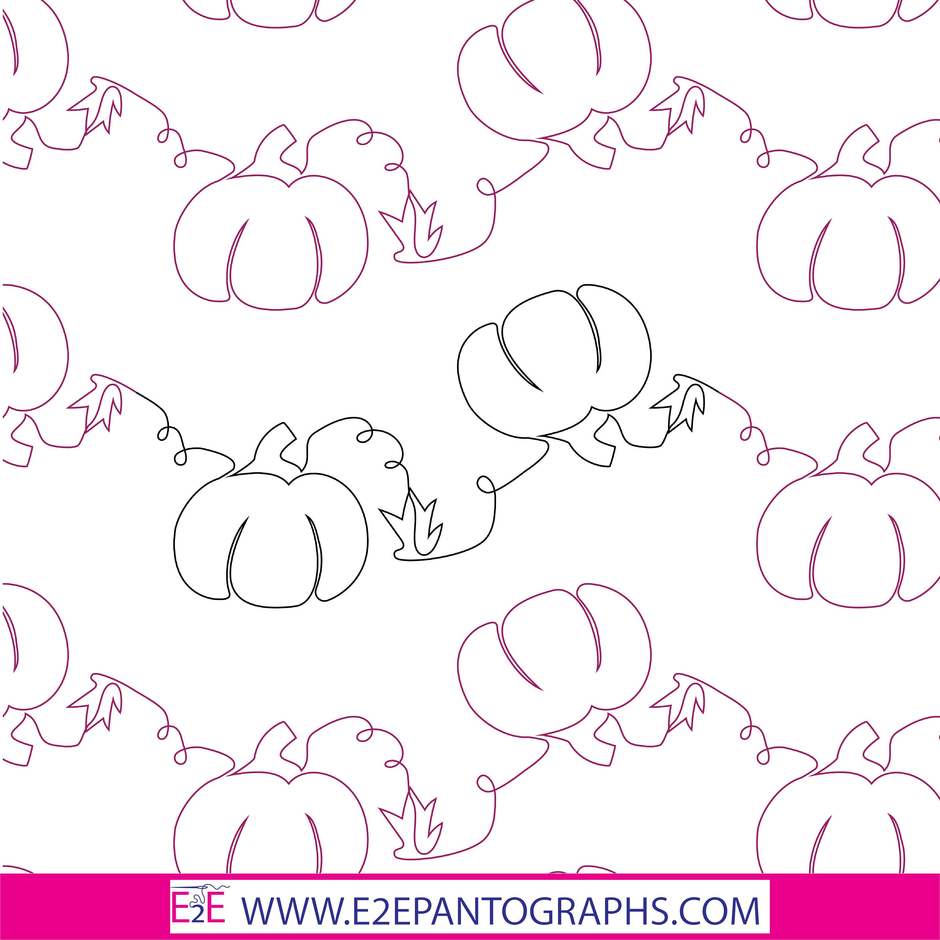E2E Fall Pumpkin Pantograph - Etsy
