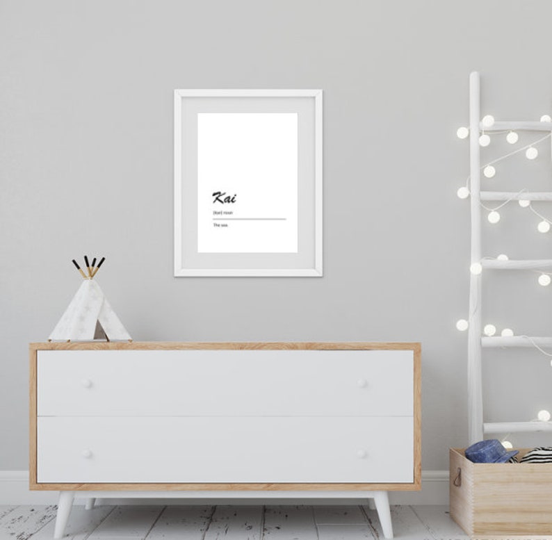 Kai | Name Meaning Print | Nursery Print | New Baby | Name Definition ...