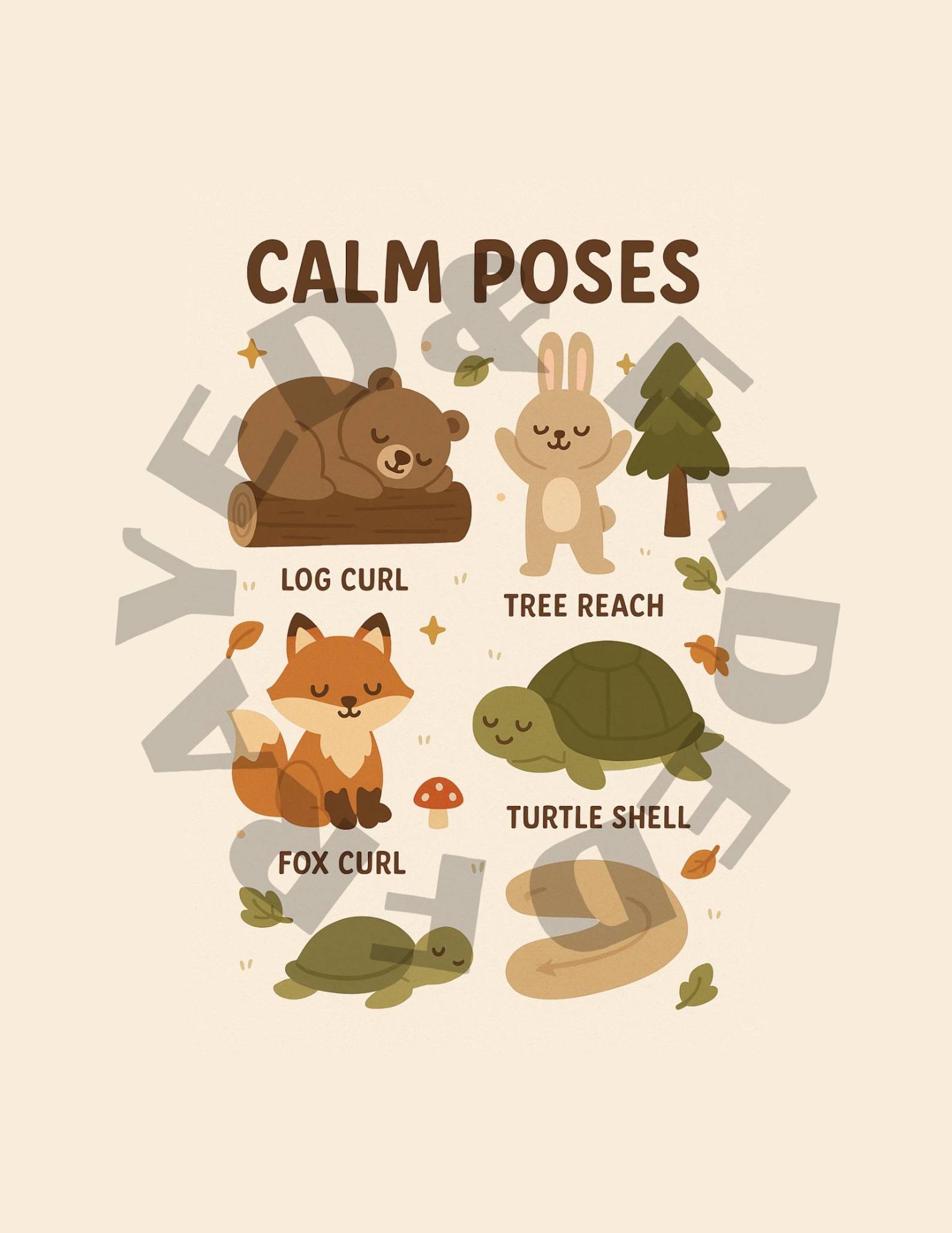 Kid’s Calm Corner Poster Bundle- Woodland Forest Friends - Etsy