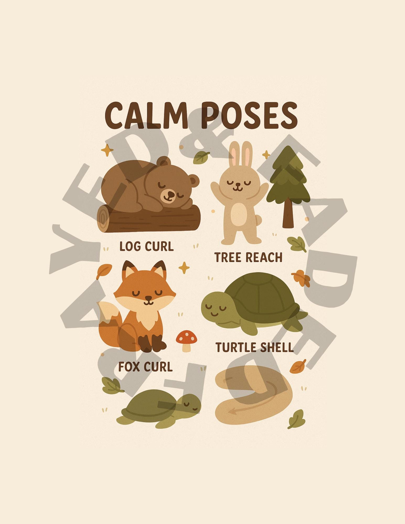 Kid’s Calm Corner Poster Bundle- Woodland Forest Friends - Etsy