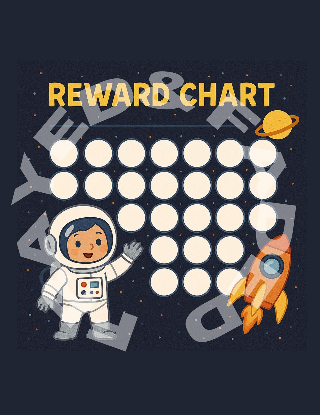 Kid’s Reward/chore Chart- Space - Etsy