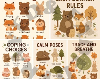 Kid’s Calm Corner Poster Bundle- Ocean Sea Friends - Etsy