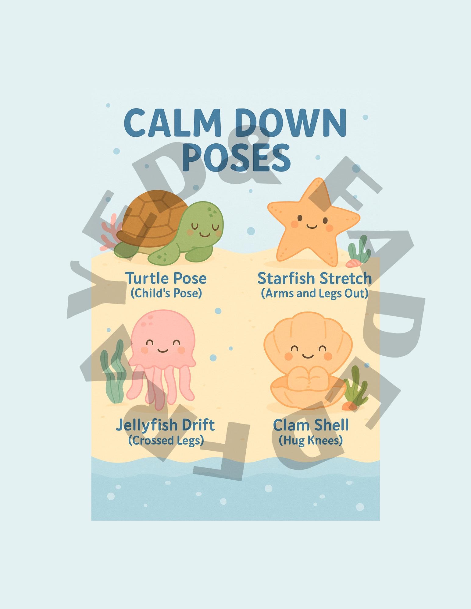 Kid’s Calm Corner Poster Bundle- Ocean Sea Friends - Etsy