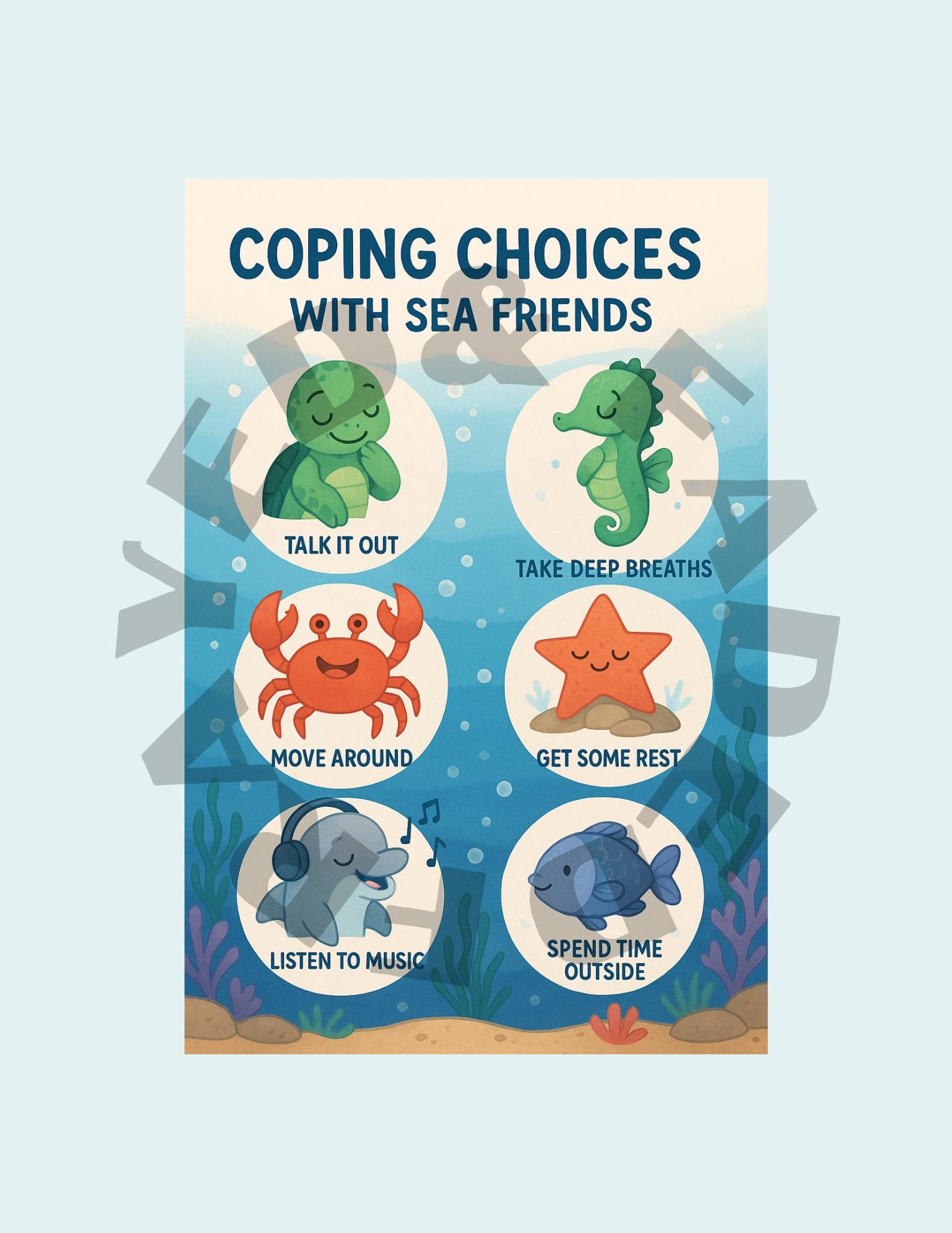 Kid’s Calm Corner Poster Bundle- Ocean Sea Friends - Etsy