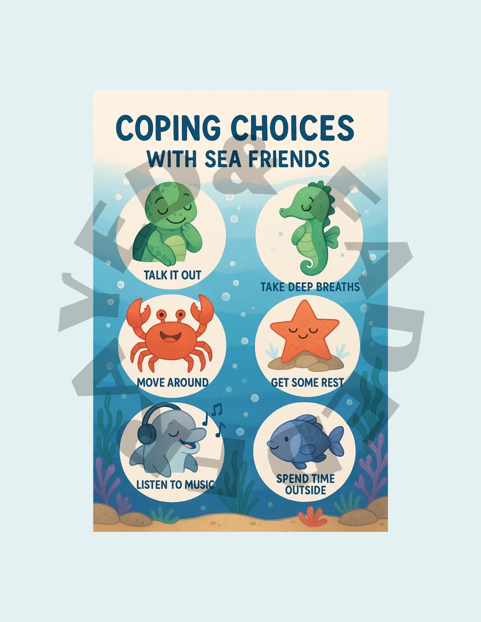 Kid’s Calm Corner Poster Bundle- Ocean Sea Friends - Etsy