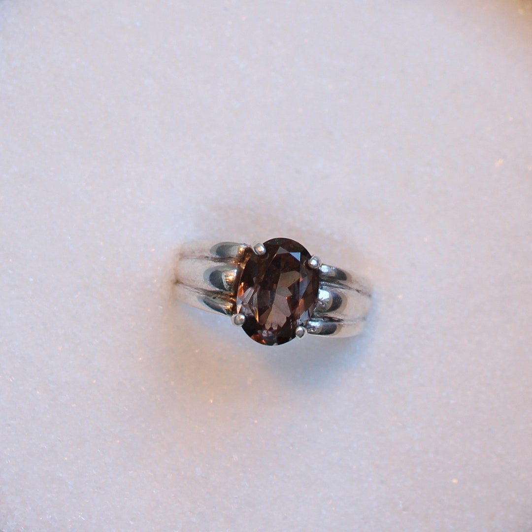 Violet-hued Burma Zircon Ring in Sterling Silver - Etsy